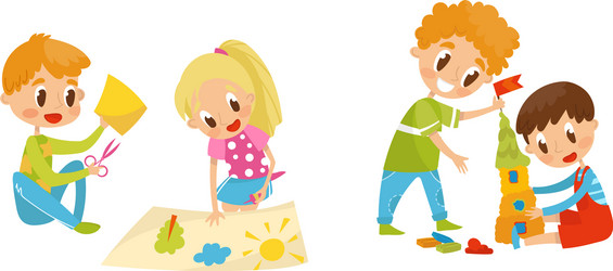 Kids Doing Craft Vector Images (over 190)