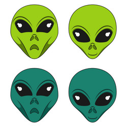 Cartoon monster faces scary carnival alien Vector Image