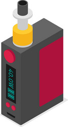 Isometric icon of vape device set flat Royalty Free Vector