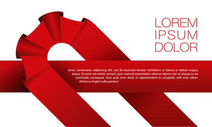 Red ribbon loop banner design Royalty Free Vector Image