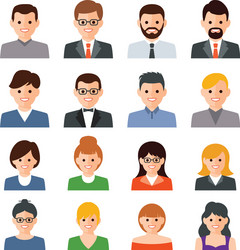 Set of cool male avatars modern flat design Vector Image