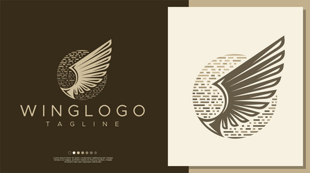 Airplane wing logo design template Royalty Free Vector Image