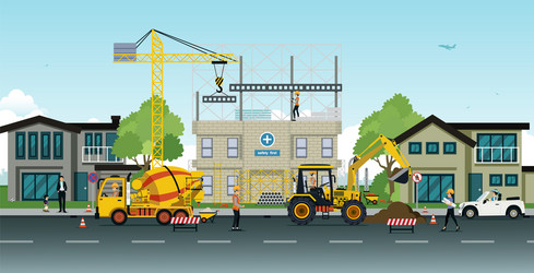 Construction site in paper Royalty Free Vector Image