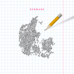 Denmark freehand sketch outline map isolated Vector Image