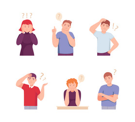 People characters thinking or making decision Vector Image