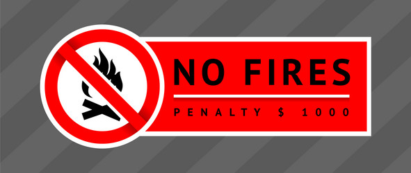 Prohibition sign no fires trendy poster ready Vector Image