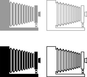 Camera lens photo equipment icon black color flat Vector Image