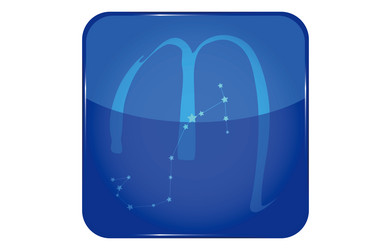 12 constellation blue icons scorpio Royalty Free Vector