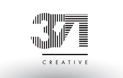 371 black and yellow number logo design Royalty Free Vector