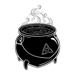 Boiling magic cauldron Royalty Free Vector Image