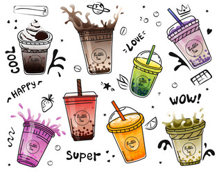 Bubble milk tea poster Royalty Free Vector Image