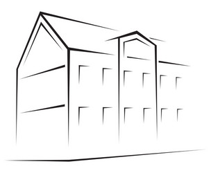 Sketch university building academic college Vector Image