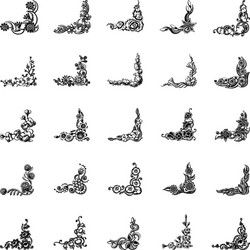 Corner frame collection set floral elegant design Vector Image