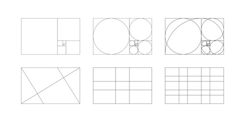 Golden ratio template method section Royalty Free Vector