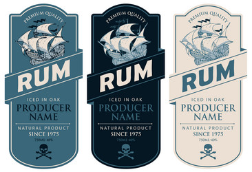 Vintage old rum label for bottle Royalty Free Vector Image