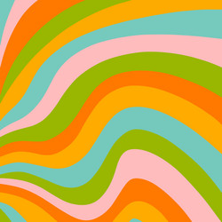 Retro 70s wavy swirls background Royalty Free Vector Image