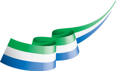 Sierra leone flag on a white Royalty Free Vector Image