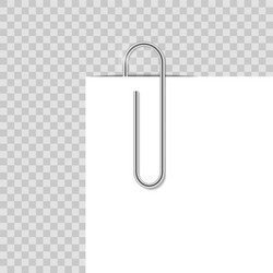 Clip set realistic paperclip attach office metal Vector Image