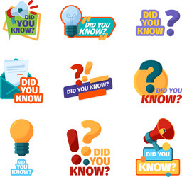 Did you know question inside rectangular speech Vector Image