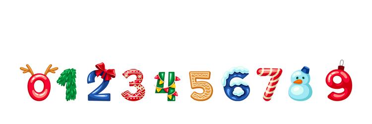 Font for christmas set Royalty Free Vector Image