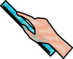 Hand with ruler Royalty Free Vector Image - VectorStock
