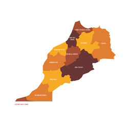 Morocco political map of administrative divisions Vector Image