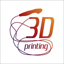 Logo 3d printing and pens Royalty Free Vector Image