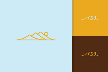 Simple mountain view logo Royalty Free Vector Image