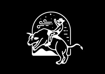 Wild rodeo line art Royalty Free Vector Image - VectorStock