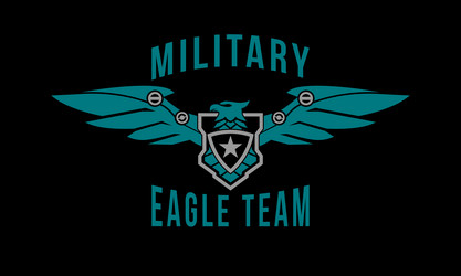 Flying military eagle logo design Royalty Free Vector Image