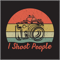 Photo camera with stylish lettering - i shoot Vector Image