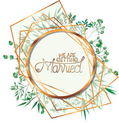 Wedding invitation with golden frame Royalty Free Vector