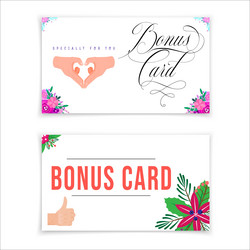 Bonus card template in sketch style hand drawn Vector Image
