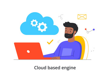 Cloud based engine abstract concept Royalty Free Vector