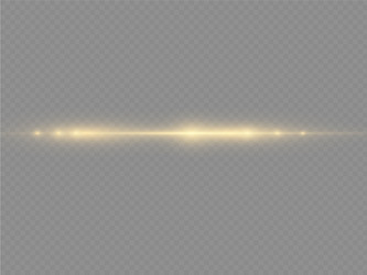 Horizontal light ray flash yellow line Royalty Free Vector