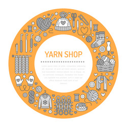 Knitting crochet hand made banner Royalty Free Vector Image