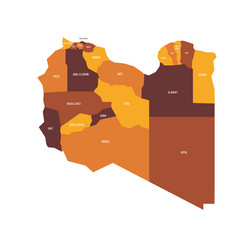 Libya political map of administrative divisions Vector Image