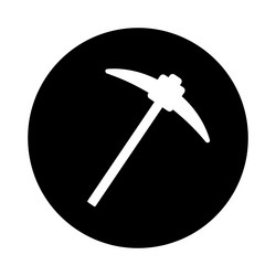 Mining pickaxe silhouette icon or digging Vector Image
