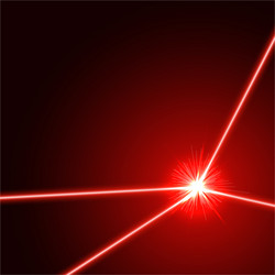 Red laser beams with flashes of light Royalty Free Vector