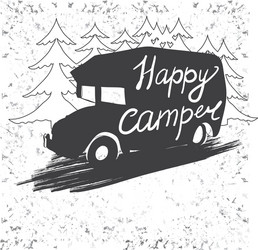 Lettering travel typographic camp calligraphy Vector Image