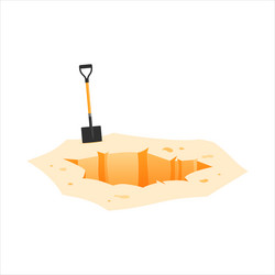 Sand hole and heap cartoon icon Royalty Free Vector Image