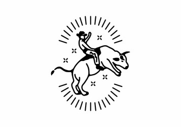 Wild rodeo line art Royalty Free Vector Image - VectorStock