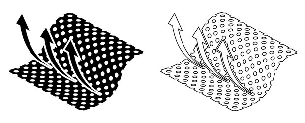 Layers fabric with cells for air circulation Vector Image