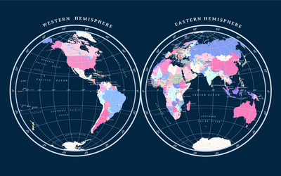 Eastern And Western Hemisphere Map