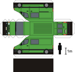 Paper model of a caravan Royalty Free Vector Image