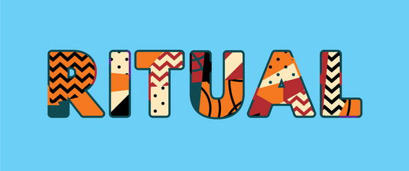 Ritual concept retro colorful word art Royalty Free Vector