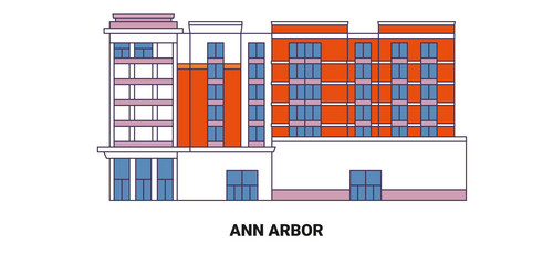 Usa ann arbor travel landmark Royalty Free Vector Image