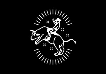 Wild rodeo line art Royalty Free Vector Image - VectorStock