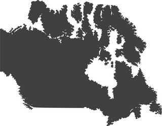 Canada map silhouette icon Royalty Free Vector Image