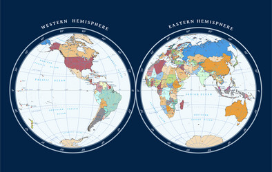 Map of hemispheres on light background Royalty Free Vector